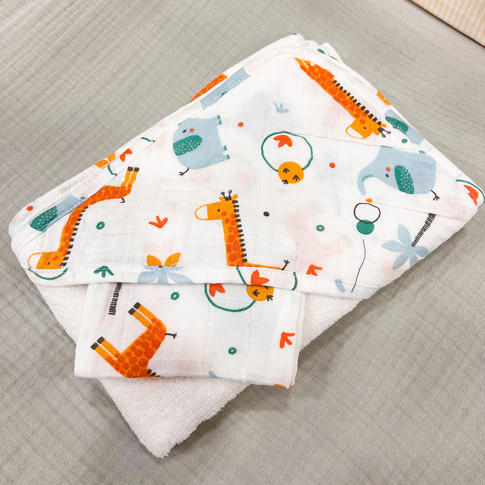 Μπουρνούζι - κάπα & γάντι μπάνιου FUNNA BABY Giraffe 75x75 | Funna Baby